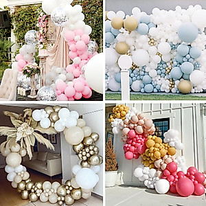 White Balloon Garland Arch Kit, 110Pcs Mixed Sizes White Balloons With Tool,Party Decorations White Balloon for Wedding Bridal Shower Gender Reveal Baby Shower Birthday Party Decorations Supplies