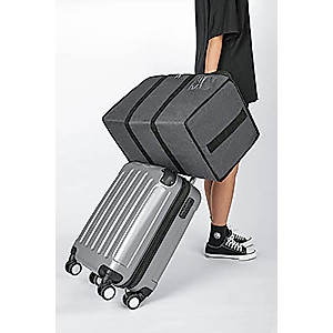 CACTIYE Storage Tote with Zippers & Carrying Handles, Heavy-Duty Oxford Fabric Moving Bags for Space Saving Moving Storage (Gray, 1 pack-large)