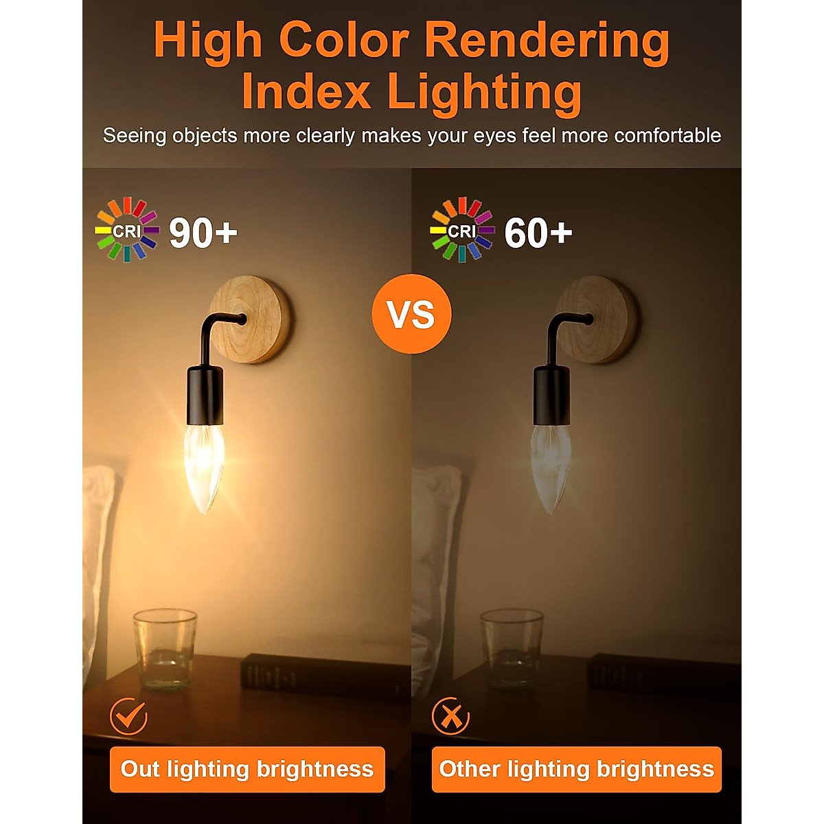 MEQIQTEK E12 60 Watt Incandescent Candle Light Bulbs, Chandelier Light Bulbs for Ceiling Fan, Vanity, Outdoor - Warm White 2500K, 500 Lumen Dimmable B10 Clear Candelabra Base Bulbs (12 Pack)