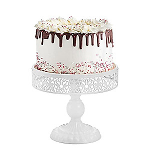 Lyellfe Set of 7 White Cake Stand, Decorative Dessert Display Set, Metal Cake Stand Set for Dessert Table, Birthday Party, Wedding, Afternoon Tea, Festival
