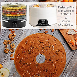 2 Fruit Leather Silicone Dehydrator Sheets with EDGES fits Elite Gourmet EFD-319 Round Dehydrators NON-Toxic Lip EFD319 Mold Hold Batter Liquids Fruit Roll Up Fruit Leather Circle ReUsable Flexible
