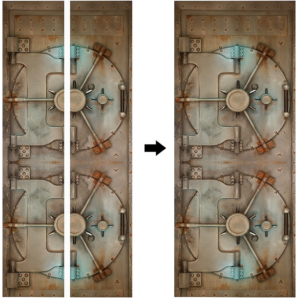 A.Monamour 3D Door Stickers for Interior Doors Rusty Bank Vault Door Vinyl Waterproof Self Adhesive Door Mural Decals for Bedroom Office Bathroom 85 x 200 cm