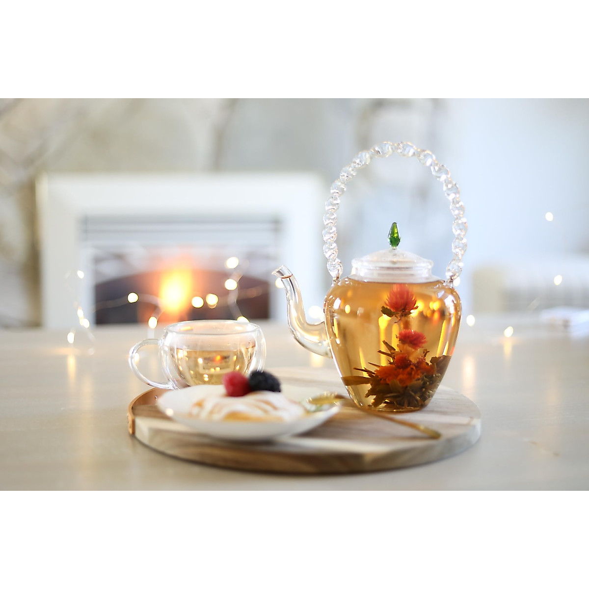 Teabloom Flowering Tea - 12 Unique Varieties of Fresh Blooming Tea Flowers - Hand-Tied Natural Green Tea Leaves & Edible Flowers - 12-Pack Gift Canister - 36 Steeps, Makes 250 Cups