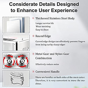 AI XUAN Commercial Meat Cutter Machine, Stainless Steel Restaurant Food Cutter, Meat Cutting Slicer, 330LBS/H 850W(Meat Thickness: 3.5mm)