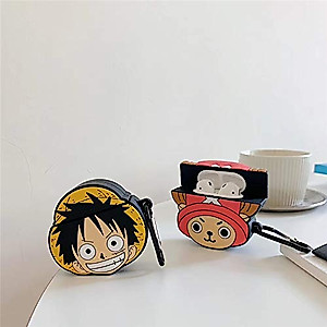 BONTOUJOUR Case Compatible with AirPods 1/2, Creative Anime Hat Hero Boy Earphone Case, Stylish Silicone Earphone Protection Skin for AirPods 1/2 +Hook