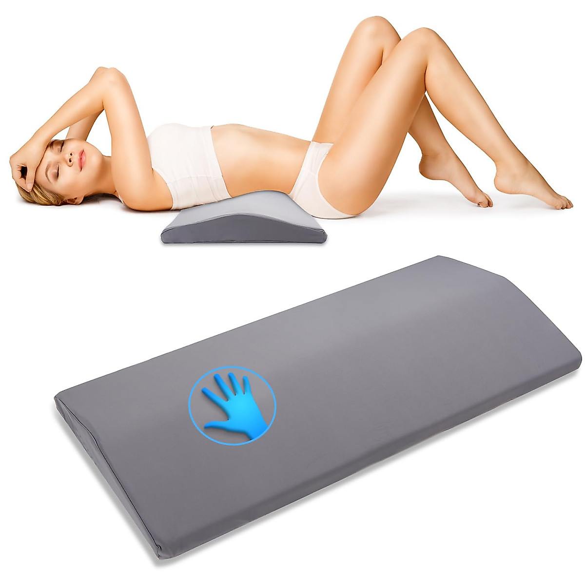 Lumbar Support Pillow for Sleeping Memory Foam Pillow for Back Pain Relief,Side, Back,Legs,Stomach Sleepers,Waist Support Cushion Pregnant Woman Hip Knee Spine Alignment Sciatic Nerve (Large Size)