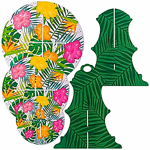 Royal Bluebonnet Tropical Cupcake Stand, 3 Tier Cupcake Stand, Hawaiian Cupcake Stand for Tropical Party Decorations, Cardboard Cupcake Stand for Birthday Party, Luau Cupcake Stand, Cup Cake Stand