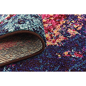 Unique Loom Estrella Collection Colorful Abstract Multi Area Rug (4' 0 x 6' 0)