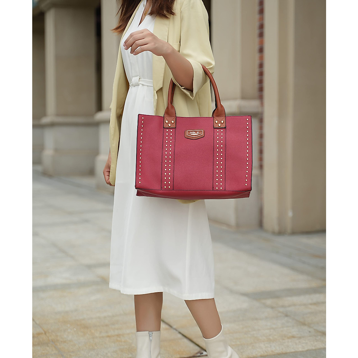 MKF Collection Tote Bag for Women, Vegan Leather Top-Handle Crossover Wristlet wallet & Satchel Handbag Purse