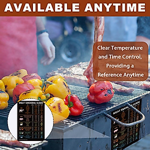 TOYMIS Meat Temperature Magnet & Meat Smoker Guide - Smoker Accessories for BBQ, Grilling & Smoking Meats - Wood Type, Cook Time, & Temperature Guide