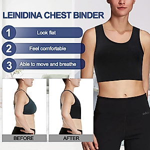 LEINIDINA Chest Binder for Transgender FTM LGBT Tomboy Tops Women Breathable Binder Bra Tank Tops Elastic Black