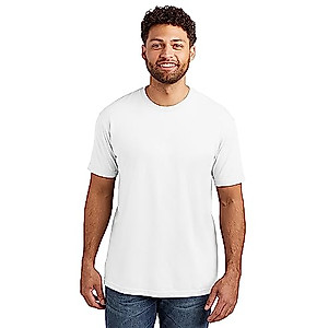 Gildan Men's Cotton Stretch T-shirts, Multipack, Artic White (Crew 3-Pack), Small