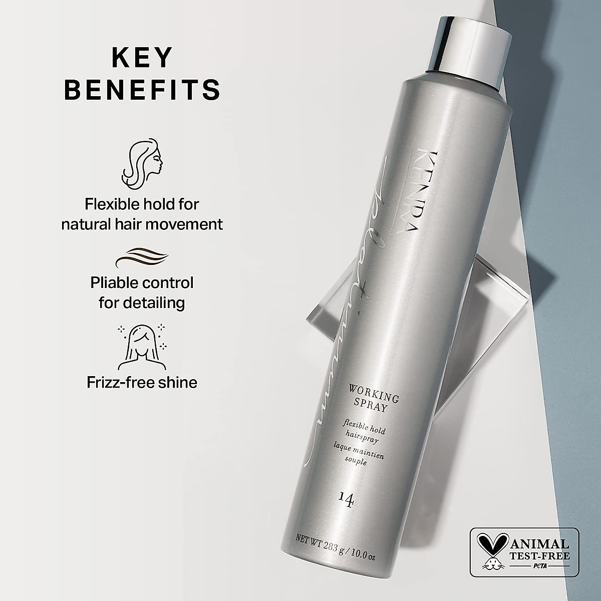 Kenra Platinum Working Spray 14 80% | Flexible Hold Hairspray | Fast-Drying, Non-Sticky | Creates Volume & Texture | Leaves Hair With Frizz-Free Shine | All Hair Types | 10 oz