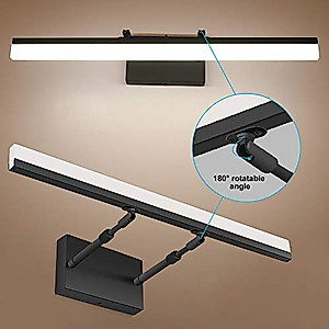 YHTlaeh Adjustable LED Bathroom Vanity Light Fixture Wall Cabinet 18W 24inch Matte Black Natural White Light 4000K for Makeup Bathroom Lighting Over Mirror (24in Non Dimmable)