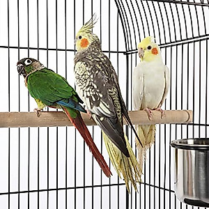 Topeakmart 55'' Triple Roof Top Large Medium Parrot Bird Cage for Cockatiel Conure Green Cheek Parakeet Caique with Removable Stand