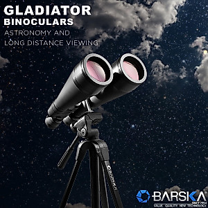 BARSKA AB11184 Gladiator 20-140x80 Zoom Binoculars (Green Lens) Black