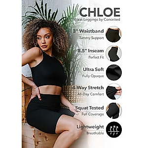 Conceited Biker Shorts Women - Soft - High Waist Tummy Control - Essential - Regular and Plus Size - Black - Small - Medium