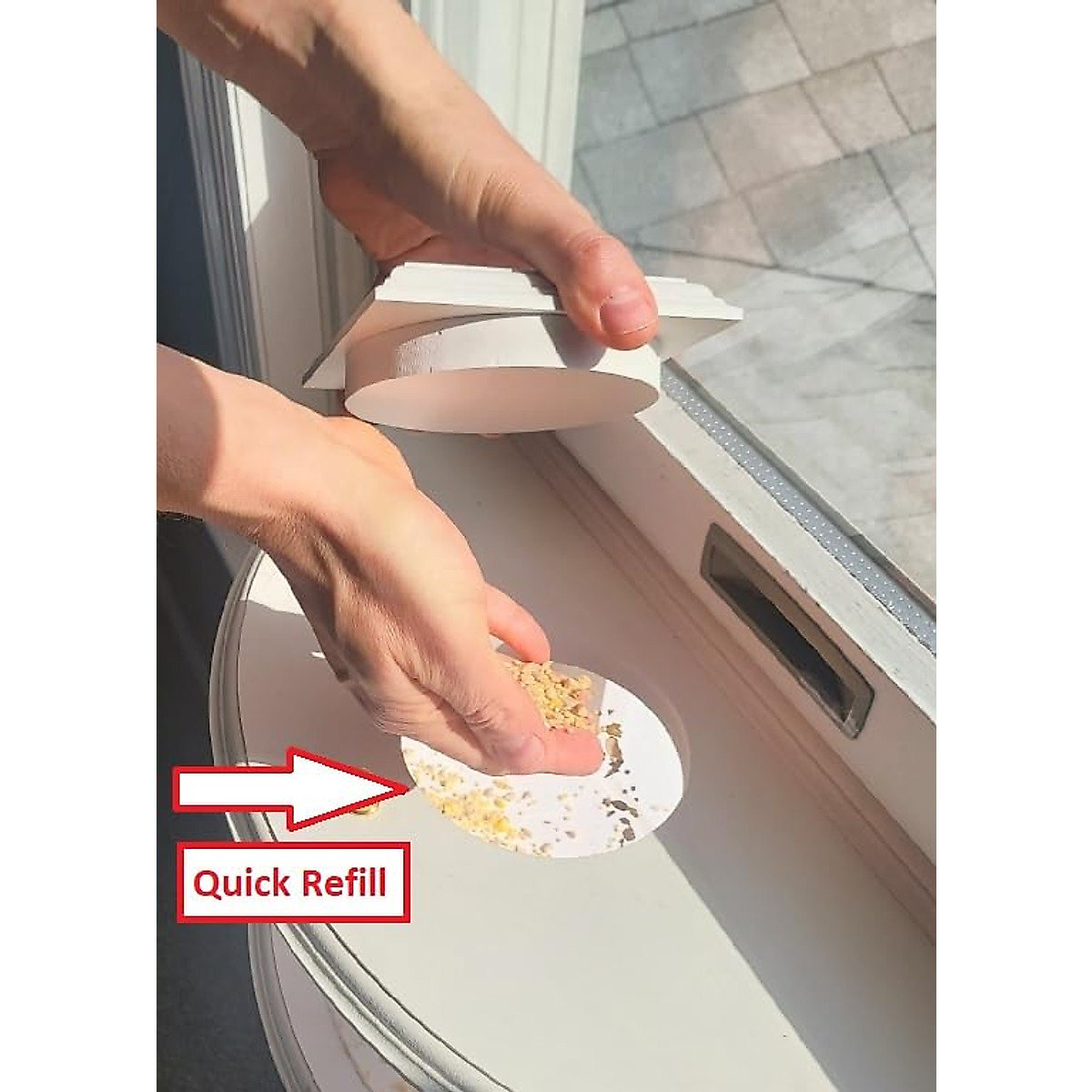 Amish Custom Made Indoor in-Window Bird Feeder, 180° Clear View In-House Feeder, Watch Wild Birds from The Comfort of Your Home - Easy-Fill (29"-36" Window Width)