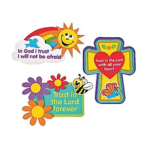 Trust In The Lord Magnet Craft Kits (1 dz)-Sunday School, Easter Craft Activities