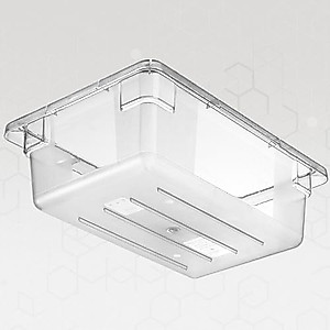 CURTA 4 Pack Food Storage Box with Lid, Clear NSF Polycarbonate Food Storage Box, 3.5 Gallon,Stackable Commercial Storage Containers for Kitchen Restaurant (18" x 12" x 6")