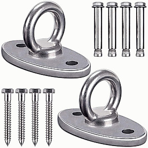 SELEWARE Ceiling Mounts Cast Stainless Steel Swing Hangers Wall Anchors Hanging Sensory Swing Yoga Swing Suspension Straps Patio Swing and more 2 Pcs