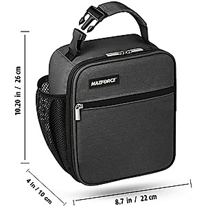 MAZFORCE Original Lunch Bag Insulated Lunch Box - Food Safe Durable Lunchbox for Men - BPA Free Small Reusable Lunch Bags for Adults, Teens, Boys, Women (Dark Gray)