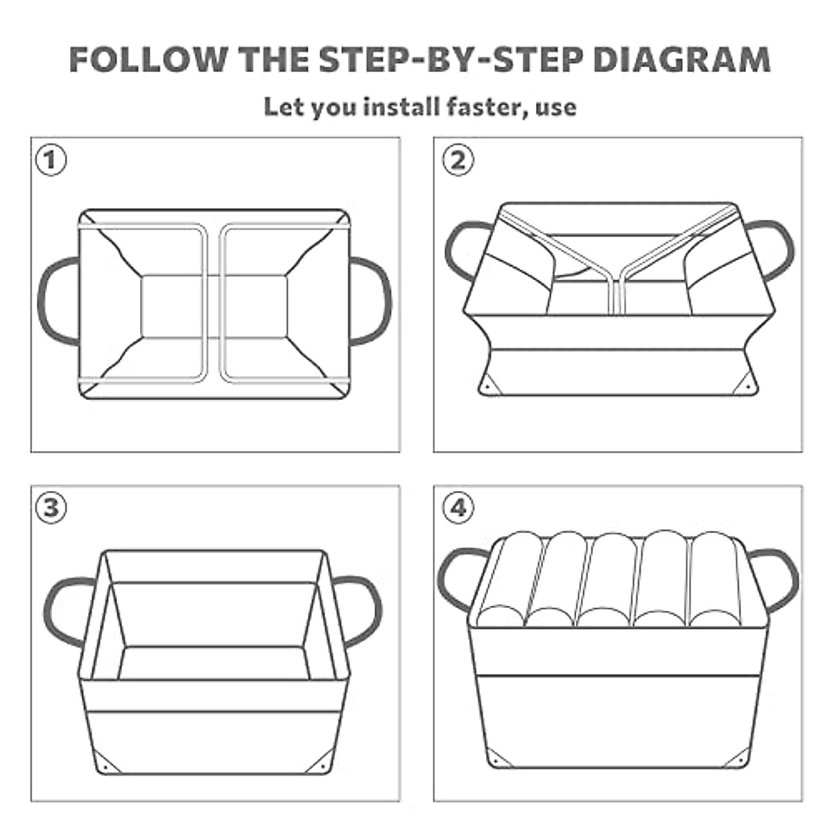 Storage Baskets for Shelves with Metal Frame- Closet Storage bins for Organization Collapsible Rectangle Line Fabric Organizing Boxes with Handles Cubes (16x12x8 inches(2 pack), Gray)