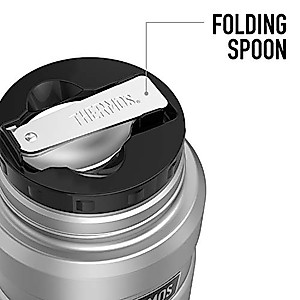 THERMOS Scooby-Doo Flower Pattern STAINLESS KING Stainless Steel Food Jar with Folding Spoon, Vacuum insulated & Double Wall, 16oz