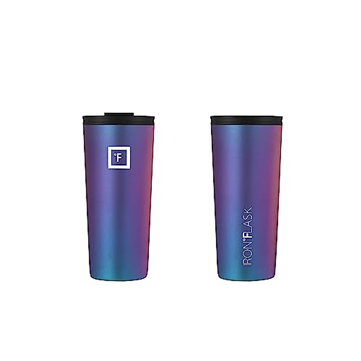 IRON °FLASK Classic Tumbler 2.0-2 Lids (Straw Flip), Vacuum Insulated Stainless Steel Water Bottle, Double Walled, Thermos Travel Mug - Aura, 24 Oz