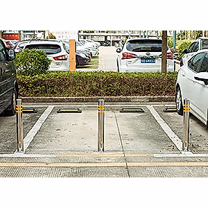 2pcs Stainless Steel Garage Space Barrier,Private Car Parking Space Lock,Easy Installation Lockable Parking Barrier(800×76mm/31.5×3in)