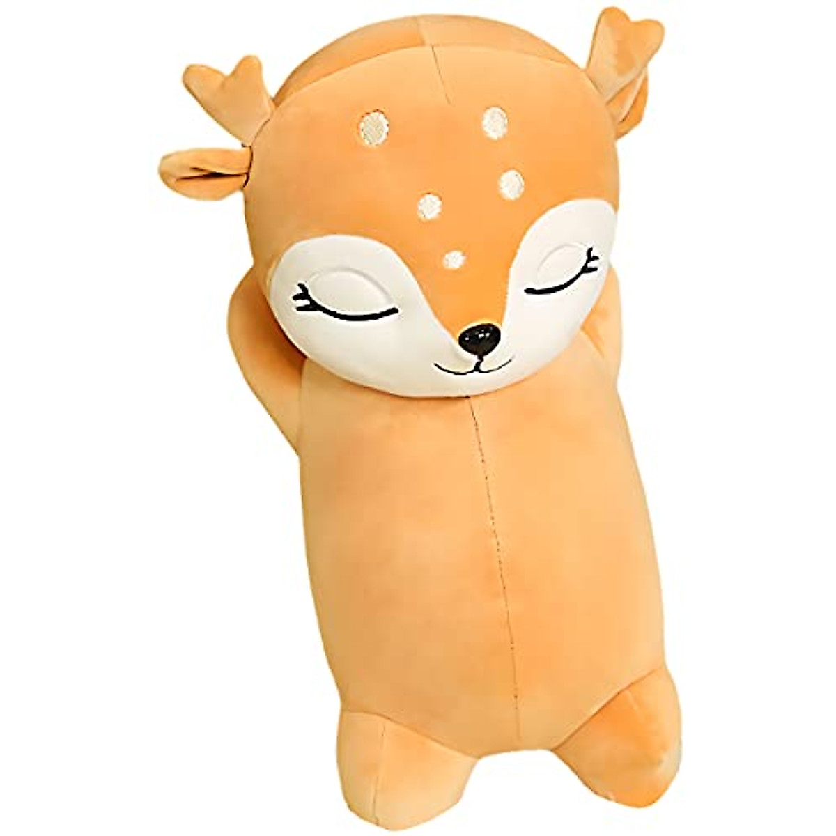 WUZHOU Cute Deer Plush Toys, Soft Reindeer Pillow Toys, Elk Deer Figurine Dolls, Stuffed Animals Plushie Decor, Christmas Birthday Gifts for Kids Girls Boys (Standing,11.8in)