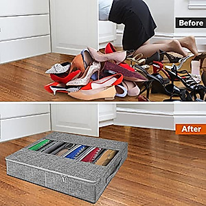 BOF Creations Under Bed Shoe Storage Organizers Pack of 2, Space Saving, Sturdy and Durable, Premium Material, Fit 10 Shoes for Students/Singles
