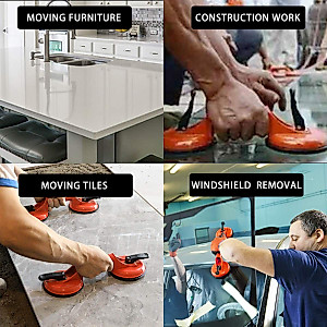 VICHUNHO Glass Lifting Suction Cups Heavy Duty Vacuum Aluminum Alloy Handle Holder to Lift Large Glass/Floor Gap Fixer/Tile Lifter/Moving Window,Mirror/Windshield Removal & Install Tool