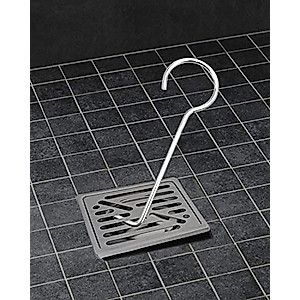 2 PCS Drain Key Lifting Hook, 304 Stainless Steel Drain Grate Puller Lift Out Key for Shower Drain Daily Cleaning, Silver
