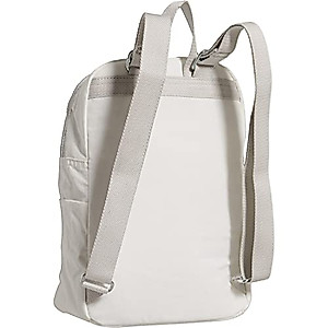 Kipling Women's Ferris Backpack, Adjustable Padded Straps, Monkey Keychain, Accessories Organizer, Nylon Bag, Alabaster Tonal, 9.25''L x 13.25''H x 4.75''D