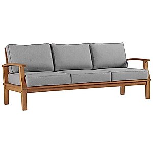 Modway EEI-4176-NAT-GRY Marina Patio Teak Sofa, Natural Gray