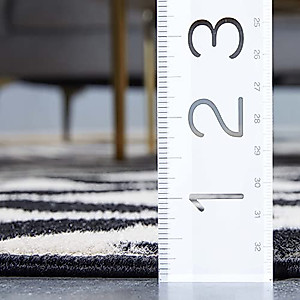 Well Woven Chevron Black 7'10" x 9'10" Area Rug Carpet