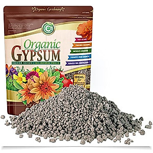Organic Gypsum - Made in USA - Calcium Sulfate Dihydrate Granules - Garden Soil Amendment Fertilizer for Lawns, Plants, Calcium & Sulfur Additive. Cures Blossom End Rot in Tomatoes & Peppers
