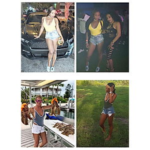 ALLureLove Swimsuits for Women Sexy Monokini Deep V One Piece Bathing Suits Backless Cheeky Swimwear Semi Thong Bikini (A-Pink, Medium)