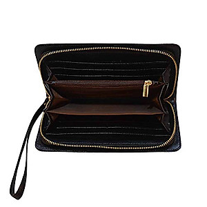 InterestPrint Houndstooth in Patchwork Style Womens Wallet Clutch Purse Ladies Phone Card Bag with Strap