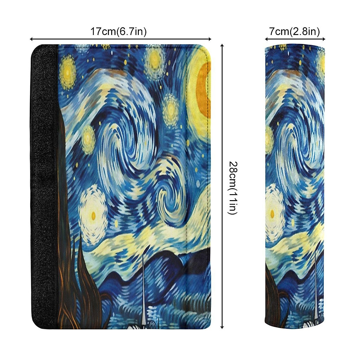 xigua Van Gogh Starry Night Car Seat Neck Cover, Soft Breathable Car Seat Strap Cover for Baby Kids Boys Girls, Seat Belt Covers for Car Seats, Pushchair, Stroller 2PCS
