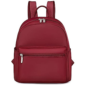 LOVEVOOK Mini Backpack for Women Small Waterproof Backpack Purses Daily Backpack Fashion Wine Red