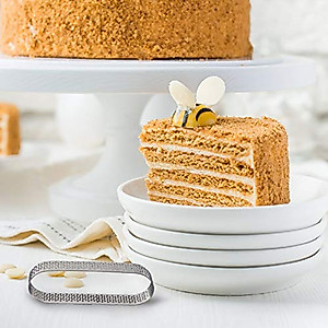 FRCOLOR Ring Cake Mold, Oval Stainless Steel Perforated Tart Ring Mold Dessert Mold Quiche Mold, 11. 9cm