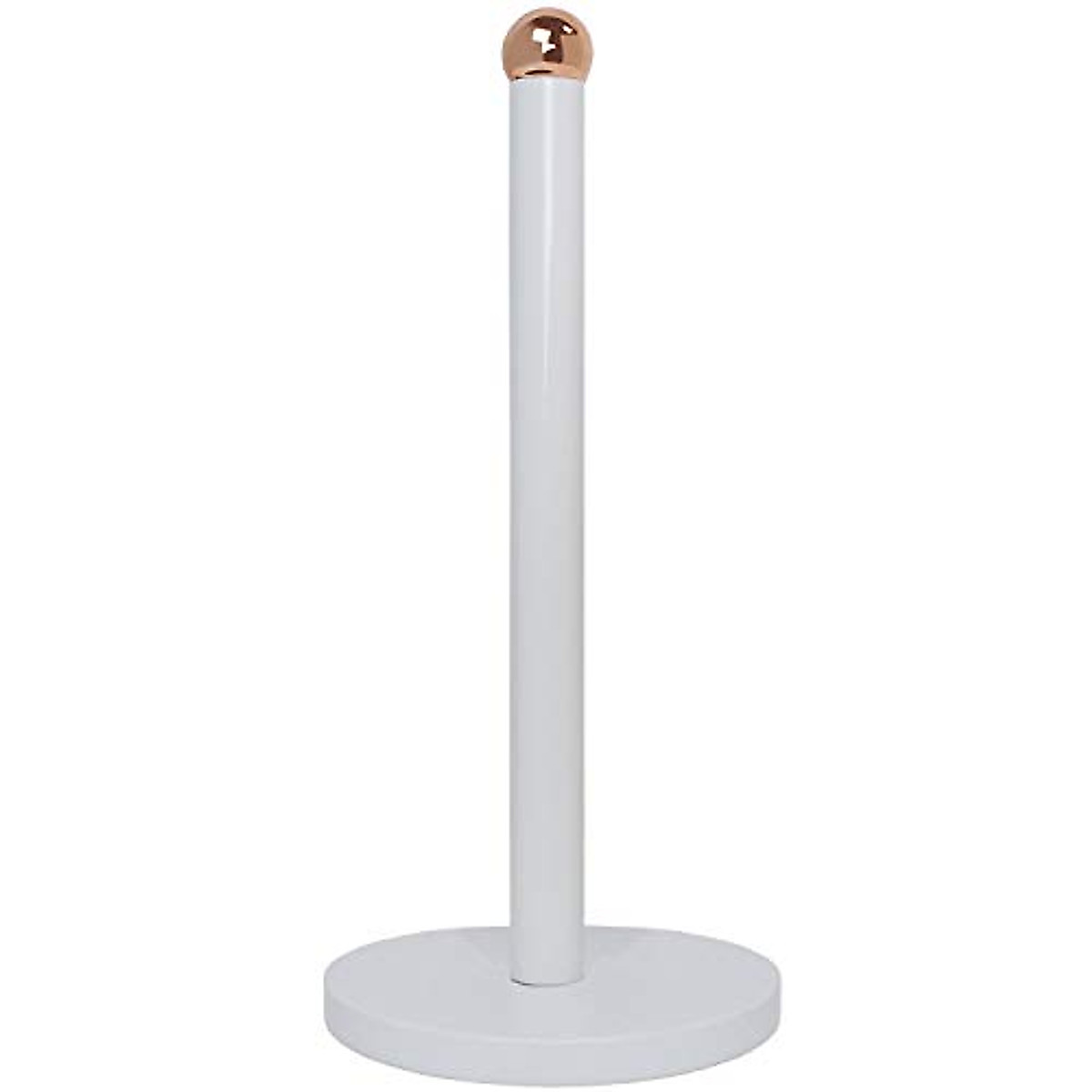 Blue Donuts Paper Towel Holder Countertop with Weighted Base - Easy One-Handed Tear Paper Towel Holder, Modern Paper Towel Holder, Paper Towel Dispenser Countertop, White