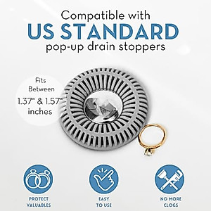 SINKRING The Ultimate Bathroom Sink Drain Protector Hair Catcher/Strainer/Snare (Gray)