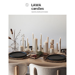 LAWA Set of 2 Vase Candle - Beautiful Handmade Pillar Unscented Soy Wax Candle Elegant Aesthetic Candle Housewarming Gift Home Room Shelf Decor Idea White