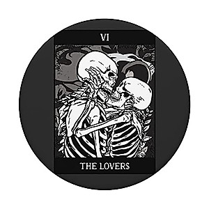 The Lovers Skeleton Tarot Card Occult Goth Halloween Gothic PopSockets Swappable PopGrip