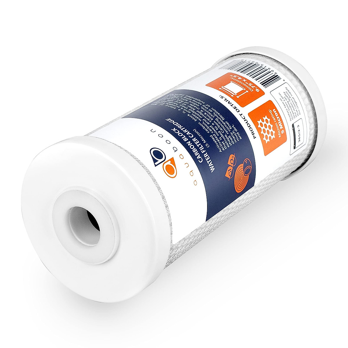 Aquaboon 2-Pack of 1 Micron 10" Sediment Water Filter Replacement Cartridge & Aquaboon 2-Pack Coconut Shell Water Filter Cartridge | Universal Whole House 1 Micron 10 inch Cartridges