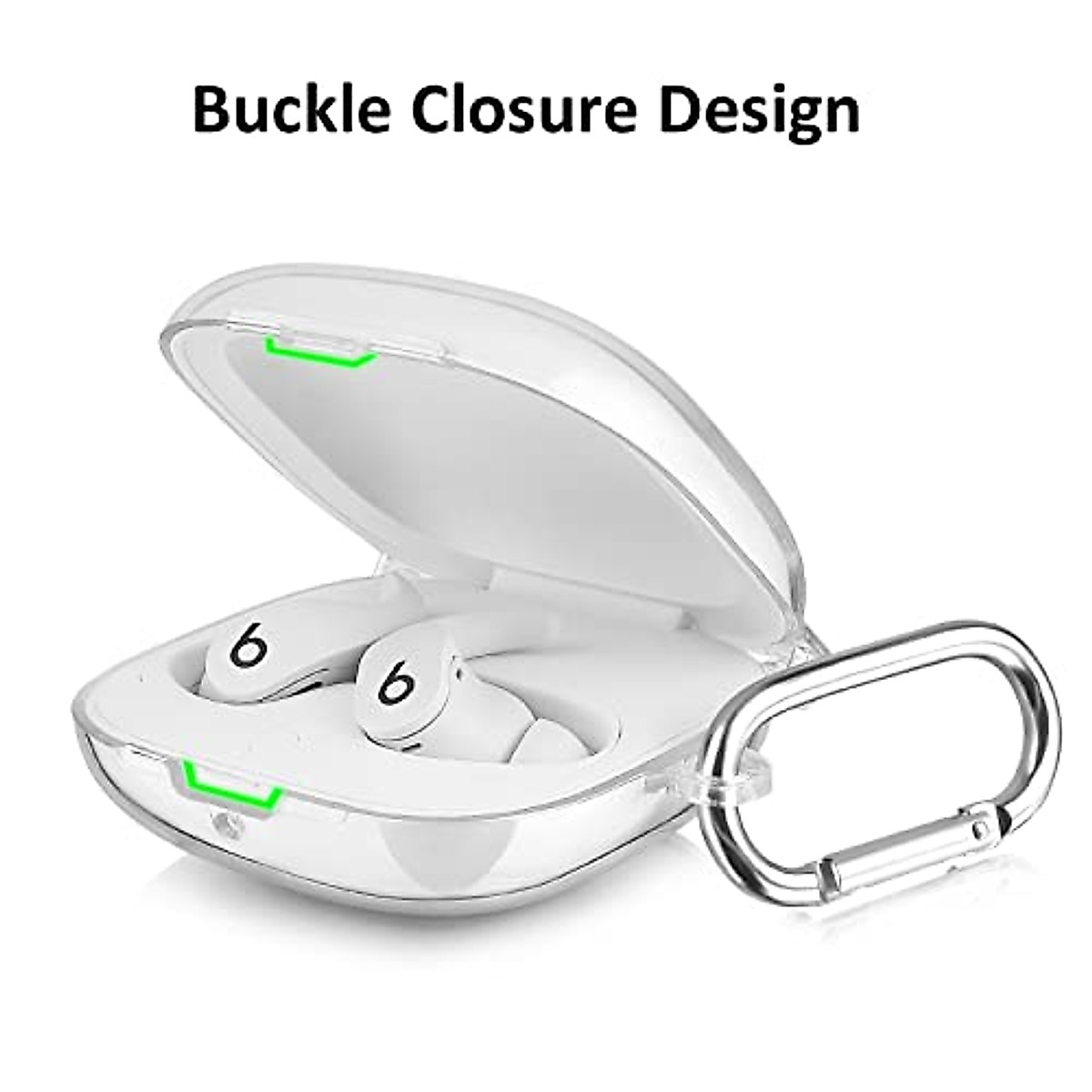 Beats Fit Pro Case Cover, Filoto Hard Case for Apple Beats Fit Pro 2021 Shockproof Protective Earbuds Case with Keychain Accessories for Men Women (Clear)