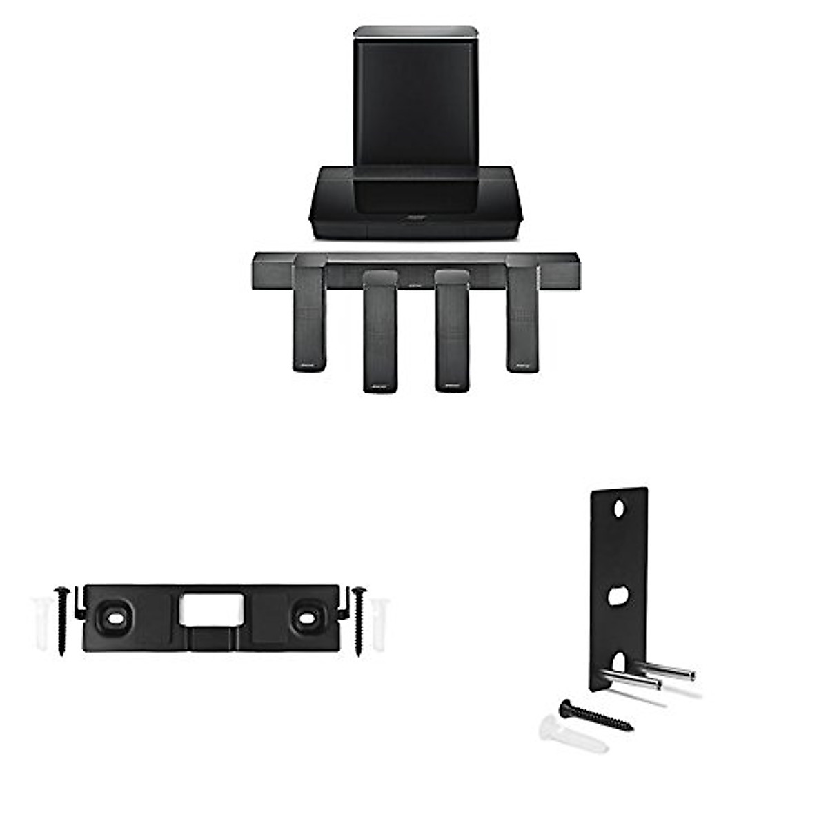 Bose Lifestyle 650 Home Entertainment System with Wall Mounts for Center Channel and Surround Speakers - Black